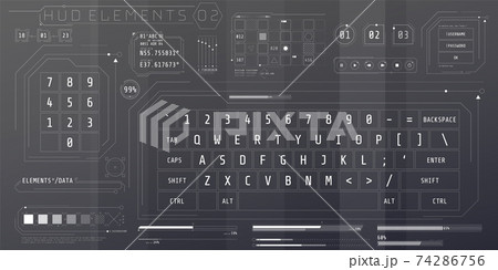 A set of HUD keyboards elements for a...のイラスト素材 [74286756] - PIXTA