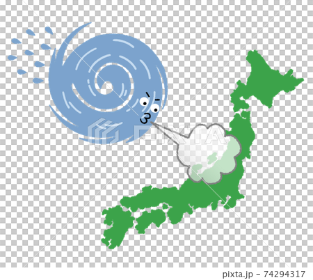 Illustration of a typhoon hitting the Japanese... - Stock Illustration ...