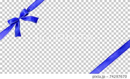 Blue ribbon frame - Stock Illustration [74297670] - PIXTA