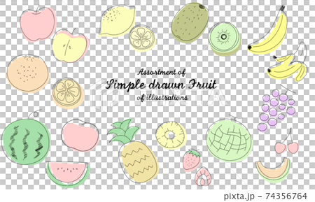 Assortment of simple fruit illustrations - Stock Illustration [74356764 ...