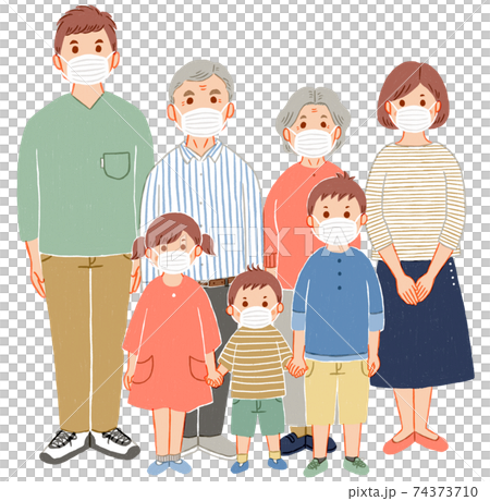 Masked family -color - Stock Illustration [74373710] - PIXTA