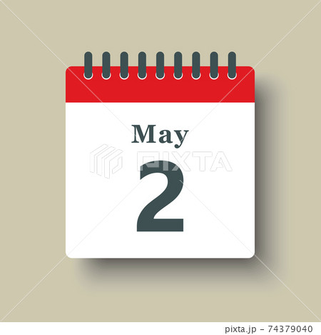 Icon day date 2 May, template calendar pageのイラスト素材 [74379040] - PIXTA