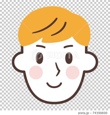 Cute icon on male face - Stock Illustration [74398600] - PIXTA