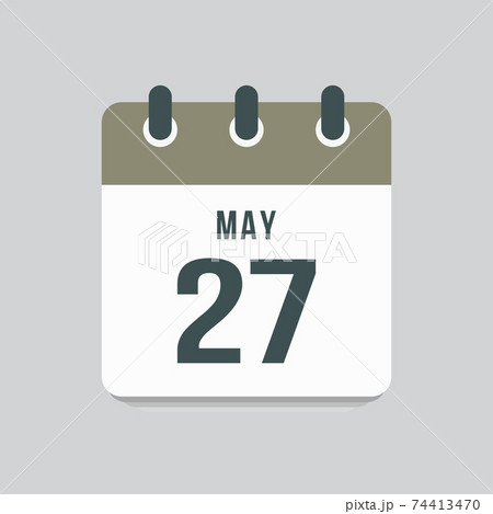 Icon day date 27 May, template calendar pageのイラスト素材 [74413470] - PIXTA