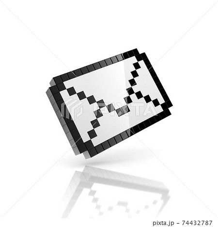 e-mail 3d icon - pixelated envelopeのイラスト素材 [74432787] - PIXTA