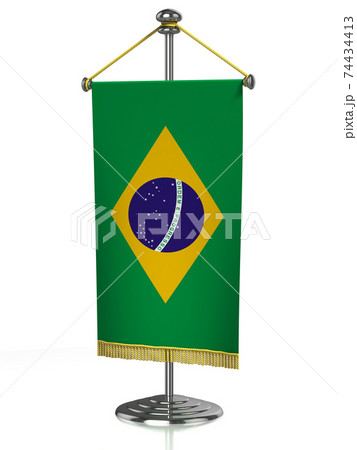 Brazilian table flag isolated on whiteのイラスト素材 [74434413] - PIXTA