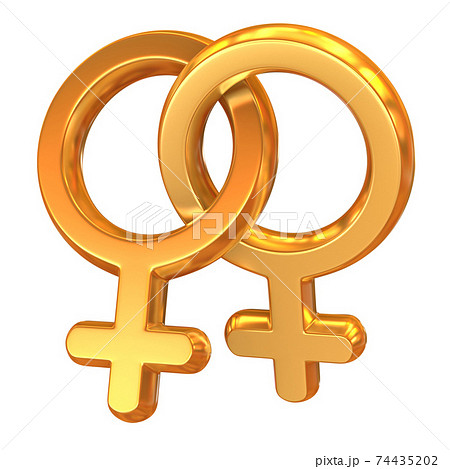 two female symbols crossed representing gay...のイラスト素材 [74435202] - PIXTA