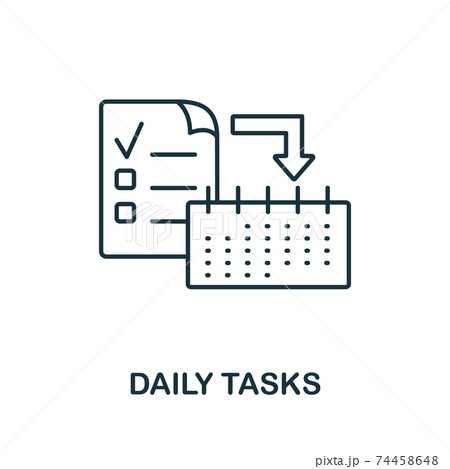 Daily Tasks icon. Line style symbol from...のイラスト素材 [74458648] - PIXTA