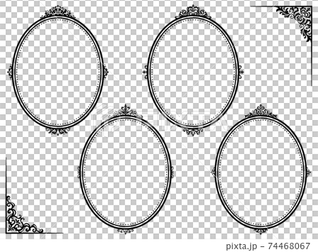 Western-style decorative oval frameset - Stock Illustration [74468067 ...