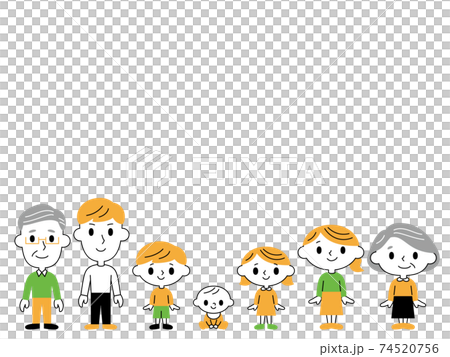 Cute family background, frame - Stock Illustration [74520756] - PIXTA