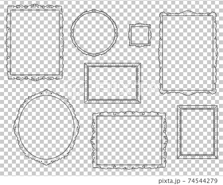Simple line picture frame illustration set - Stock Illustration ...