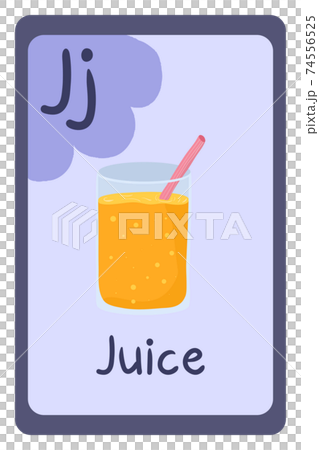 Abc food education flash card, Letter J - juice. - Stock Illustration ...