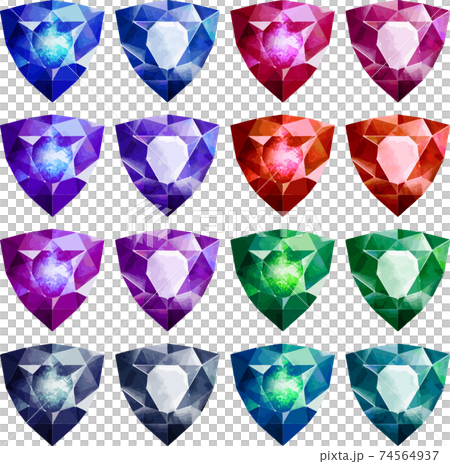 Set of 16 trilliant cut gems Vector material - Stock Illustration ...