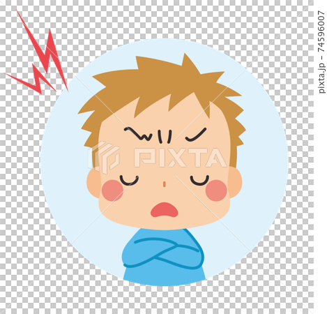 Frustrated cute little boy icon illustration... - Stock Illustration ...
