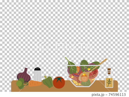 Salad making frame illustration - Stock Illustration [74596113] - PIXTA