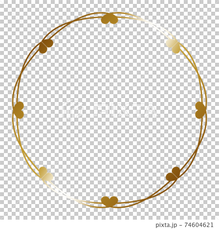 Round metal frame with a small heart Gold - Stock Illustration ...