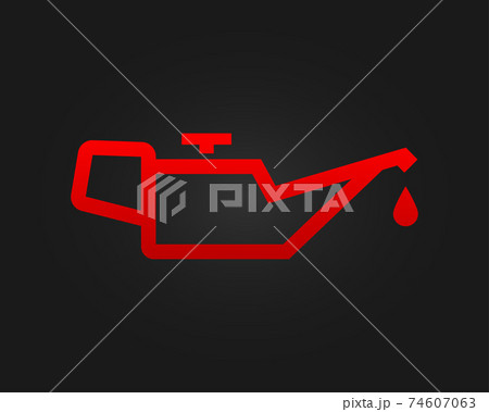 Car oil indicator icon on black background....のイラスト素材 [74607063] - PIXTA