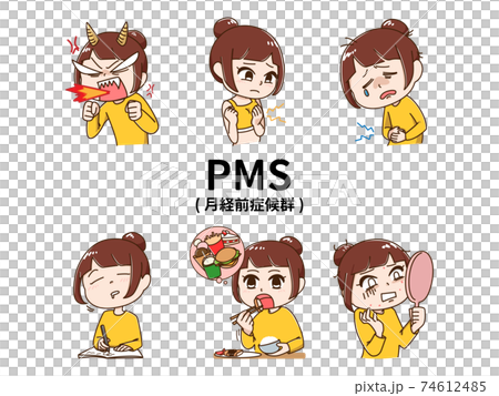 An example set of PMS symptoms - Stock Illustration [74612485] - PIXTA