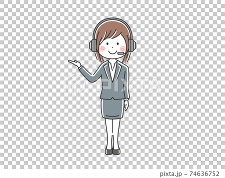Illustration of a Japanese female operator - Stock Illustration ...