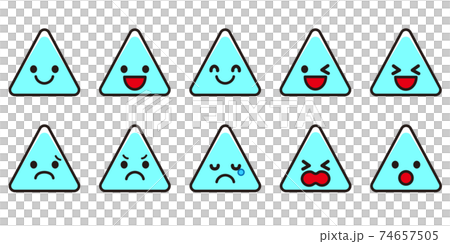 Triangle various facial expression icon... - Stock Illustration ...
