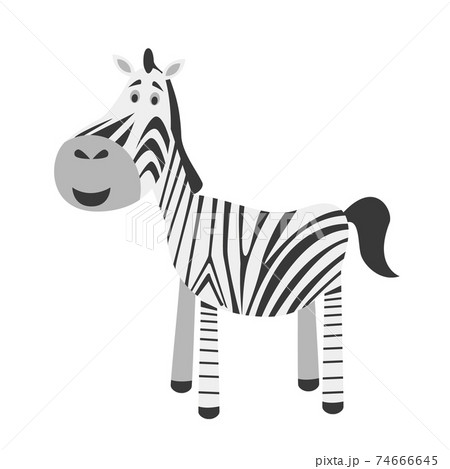 Cute cartoon zebra vector illustrationのイラスト素材 [74666645] - PIXTA