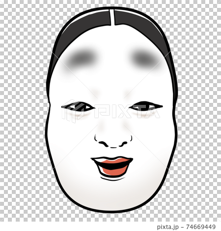 Realistic Noh mask illustration - Stock Illustration [74669449] - PIXTA