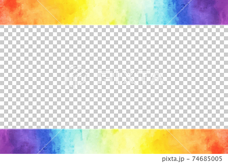 Flashy rainbow watercolor frame - Stock Illustration [74685005] - PIXTA