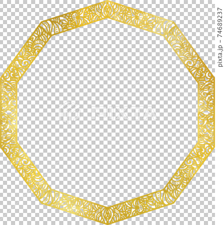 Gold decagon frame vector material - Stock Illustration [74689237] - PIXTA