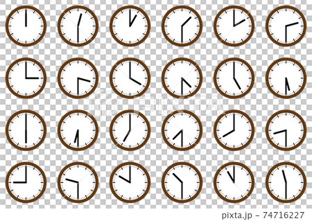 Clock icon set simple background transparent - Stock Illustration ...