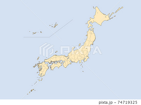 日本地図のイラスト素材 [74719325] - PIXTA