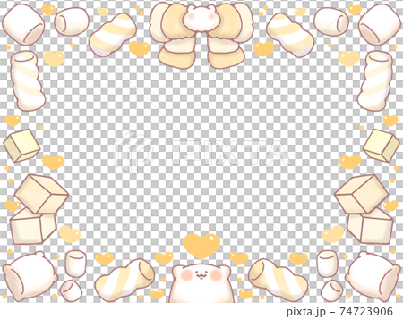 Cute marshmallow frame yellow ver - Stock Illustration [74723906] - PIXTA