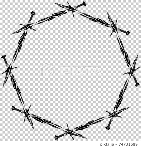 Sword fantasy round frame - Stock Illustration [74731689] - PIXTA