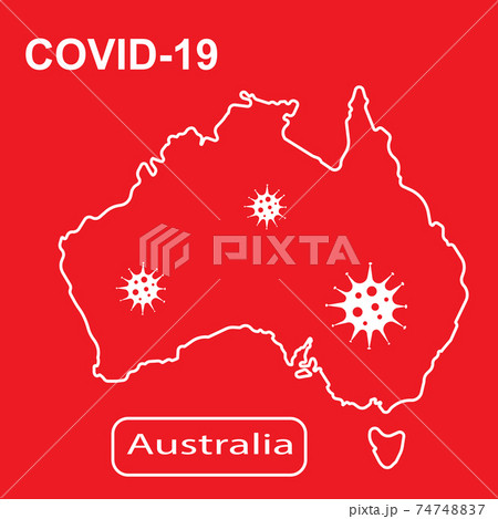 Map of Australia labeled Epidemic and Quarantine.のイラスト素材 [74748837] - PIXTA