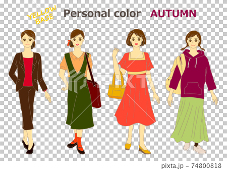 Personal color autumn type female model - Stock Illustration [74800818 ...