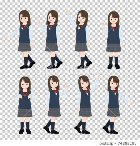 Student girl student beautiful girl finger pose... - Stock Illustration ...