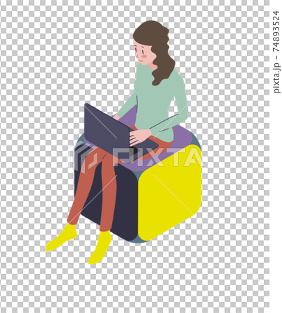 Isometric illust_New Normal 4_4のイラスト素材 [74893524] - PIXTA