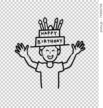 Illustration of a man celebrating his birthday... - Stock Illustration ...