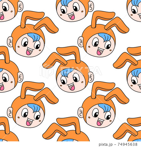 kid bunny costume seamless pattern textile...のイラスト素材 [74945638] - PIXTA