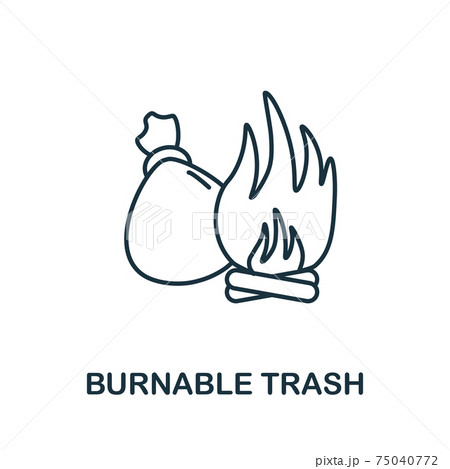 Burnable Trash icon. Simple illustration from...のイラスト素材 [75040772] - PIXTA