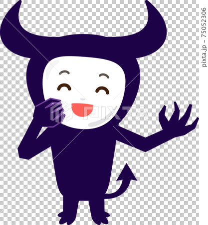 Devil wearing a smiling mask - Stock Illustration [75052306] - PIXTA