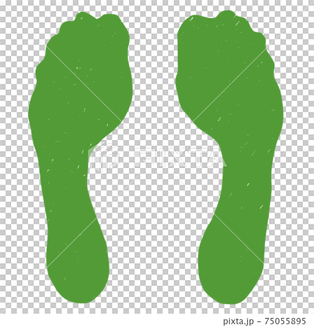 Foot type footprints with green color texture - Stock Illustration ...