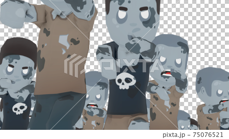 Zombie approaching horde pop transparent... - Stock Illustration ...