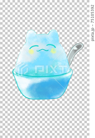 Blue Hawaii shaved ice cat - Stock Illustration [75105392] - PIXTA