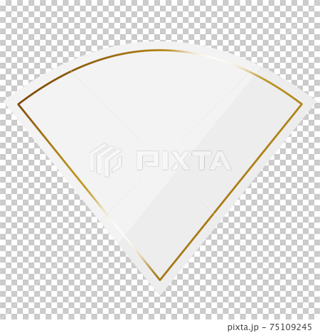 Fan frame white & gold - Stock Illustration [75109245] - PIXTA