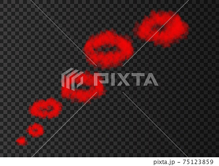 Red puff of smoke isolated on transparent...のイラスト素材 [75123859] - PIXTA
