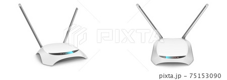 Wifi router front and side view isolated mockupのイラスト素材 [75153090] - PIXTA