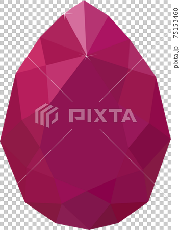 red ruby drop shape gem stone isolated on white-插圖素材 [75153460] - PIXTA圖庫