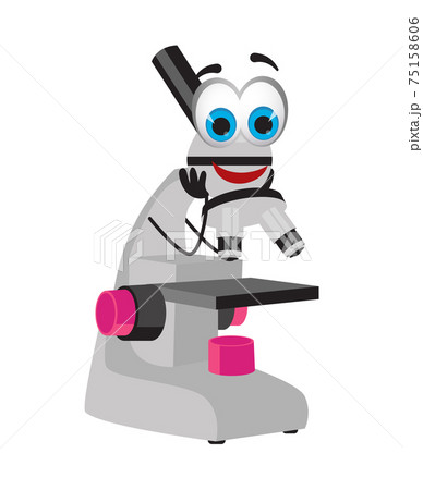 Funny Microscope with eyes on white backgroundのイラスト素材 [75158606] - PIXTA