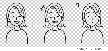 Female bust up face variation - Stock Illustration [75188536] - PIXTA