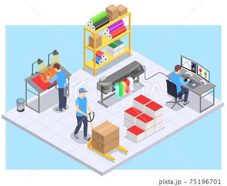 Printing House Isometric Compositionのイラスト素材 [75196701] - PIXTA